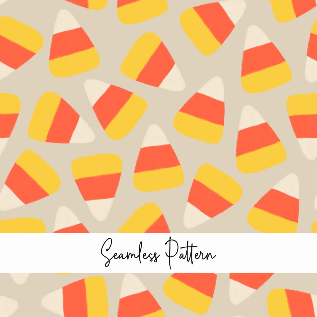 Candy Corn Seamless Pattern, Candy Corn Digital Paper, Scrapbooking ...