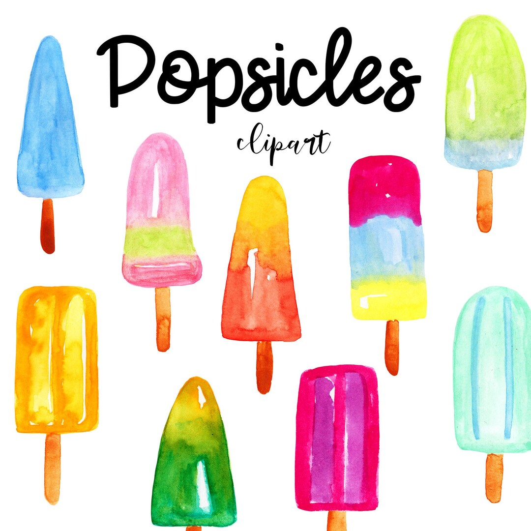 Popsicles Clipart, Watercolor Summer, Ice Cream Clipart, Food Clipart ...