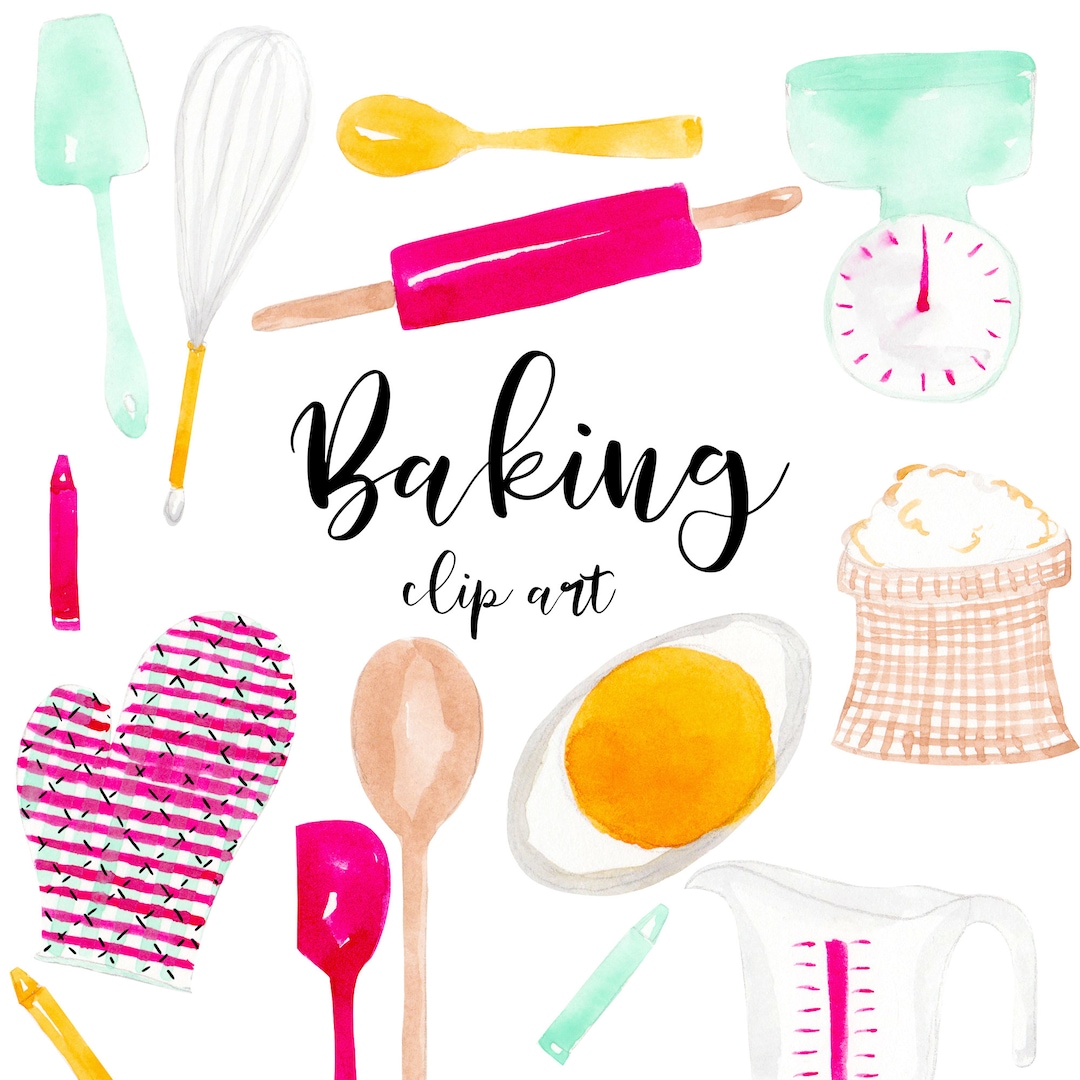 Baking Clip Art, Cooking Clip Art, Culinary Art, Watercolor Clip Art ...
