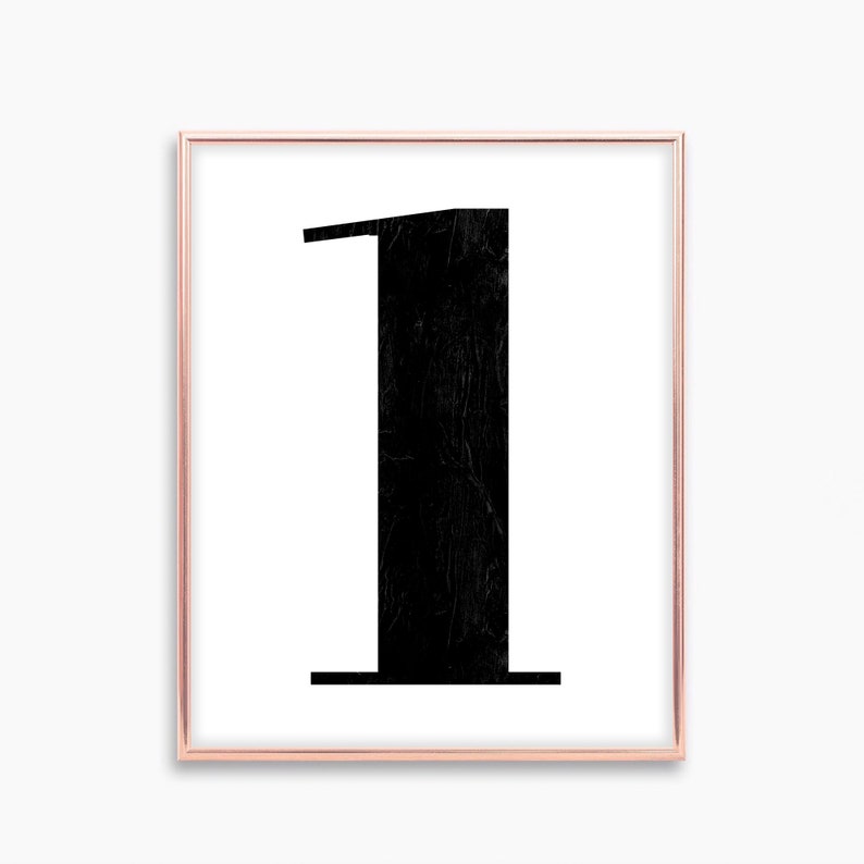 Printable Number 1 Number One Poster Black and White Number - Etsy