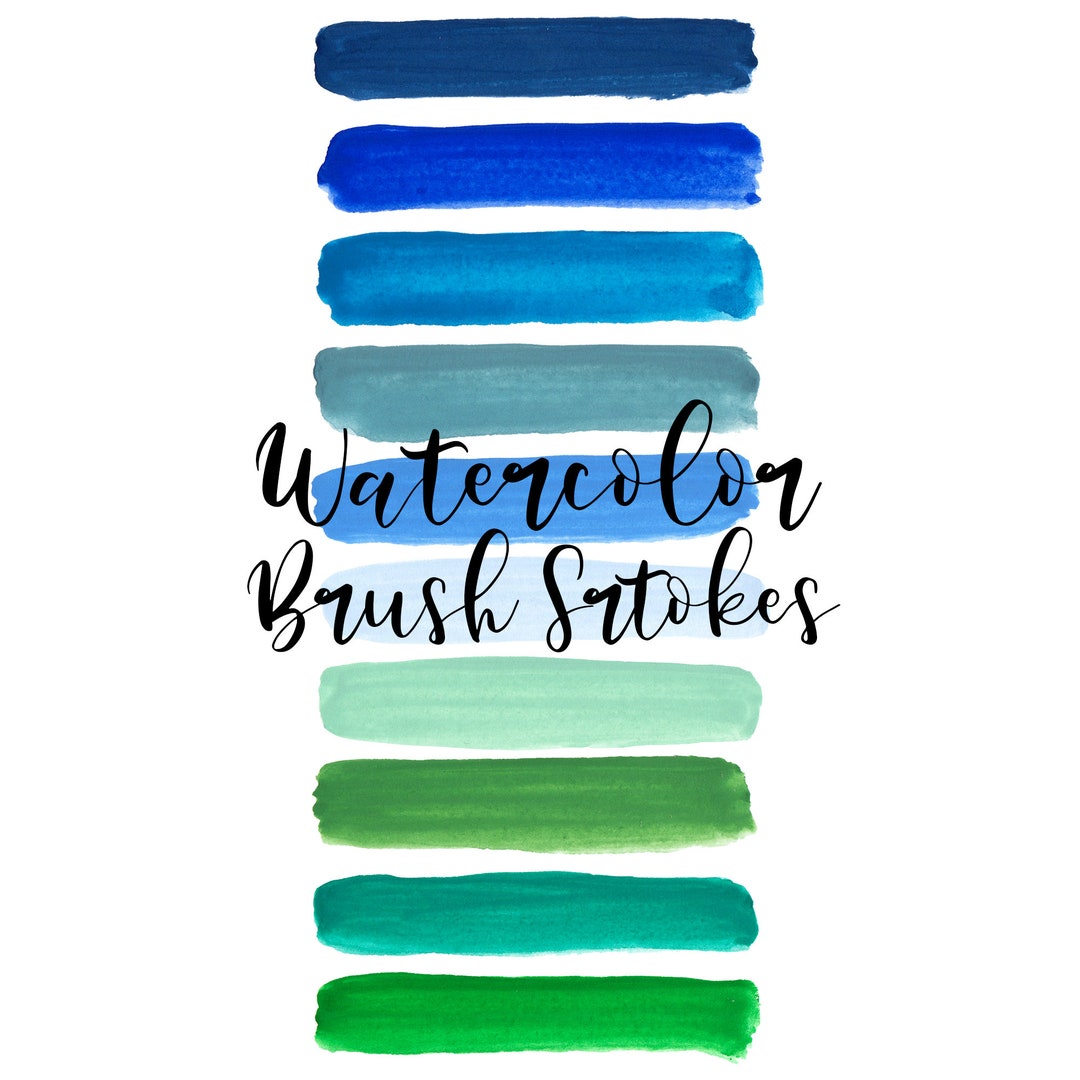 Watercolor Lines, Brush Strokes Clip Art, Blue Watercolor, Blob Clipart ...