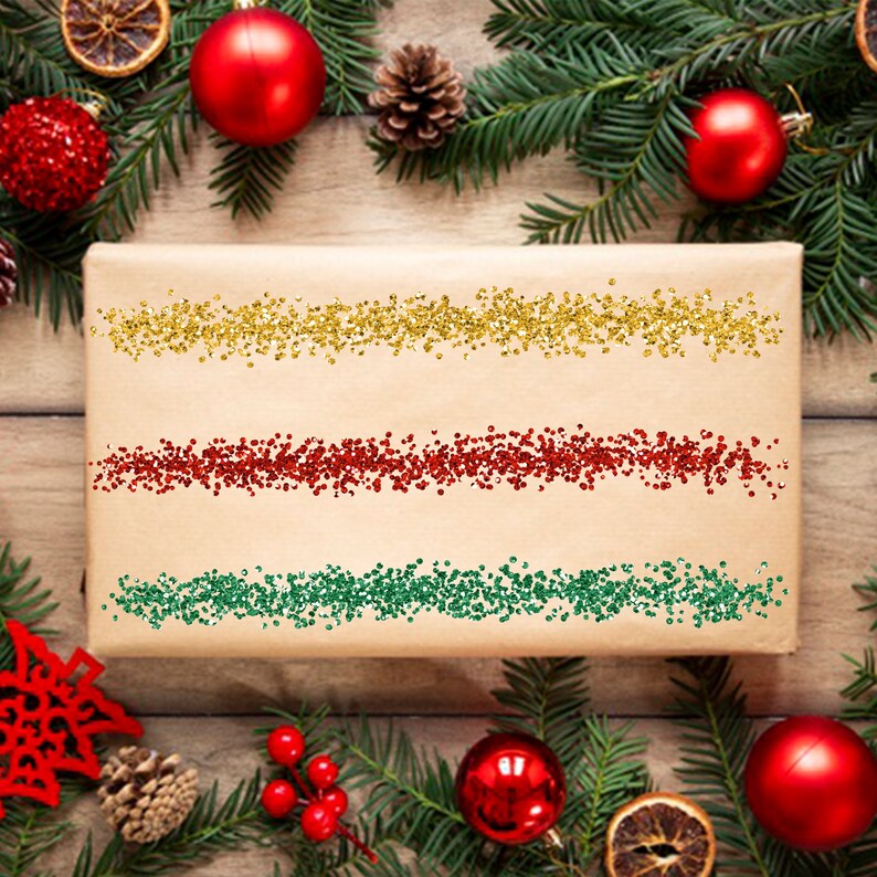 Christmas Border Christmas Glitter Border Christmas Banner - Etsy