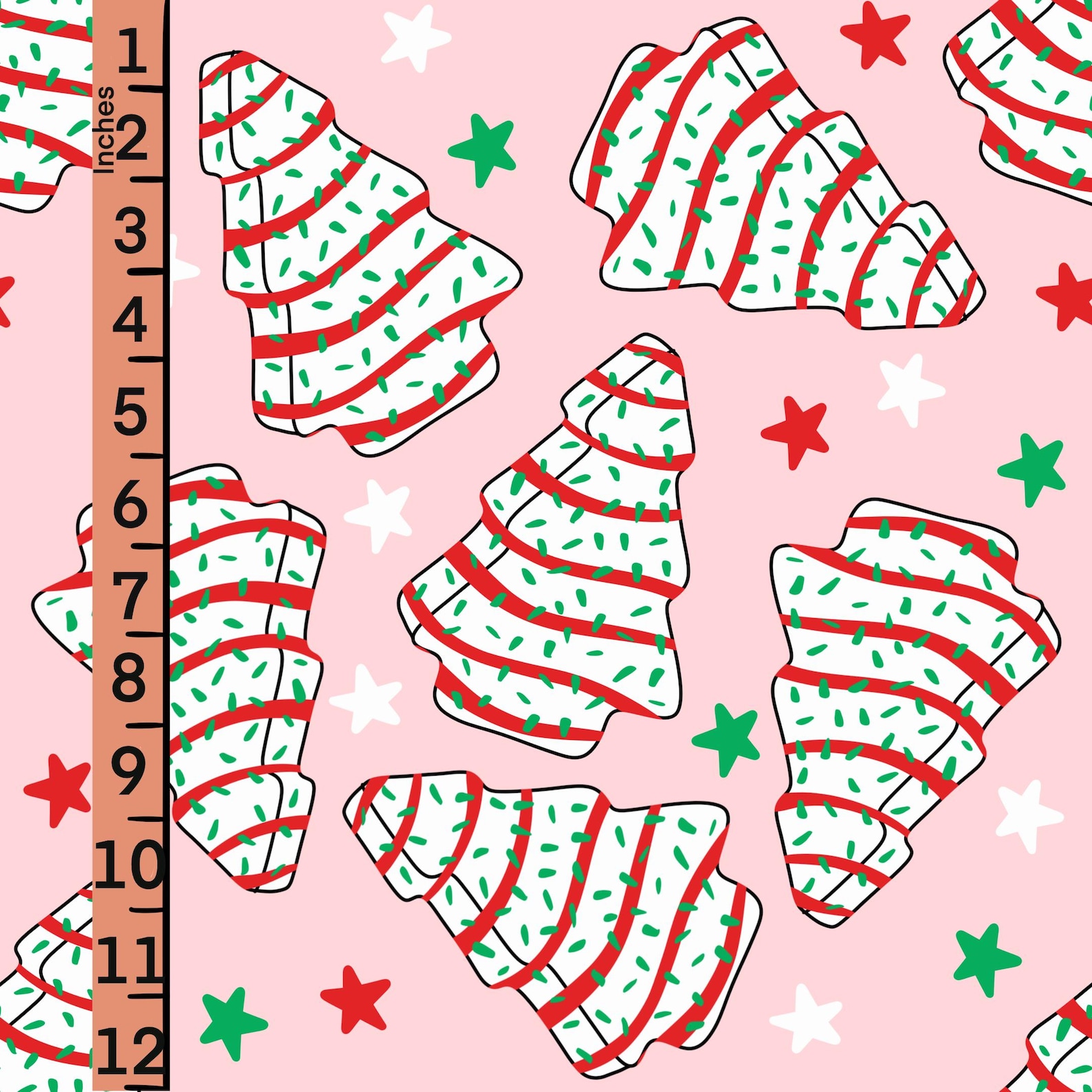 Christmas Tree Cake Seamless Pattern, Christmas Cakes, Christmas ...