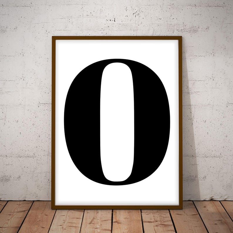 Printable Number 0, Number Zero Poster, Black and White Number ...