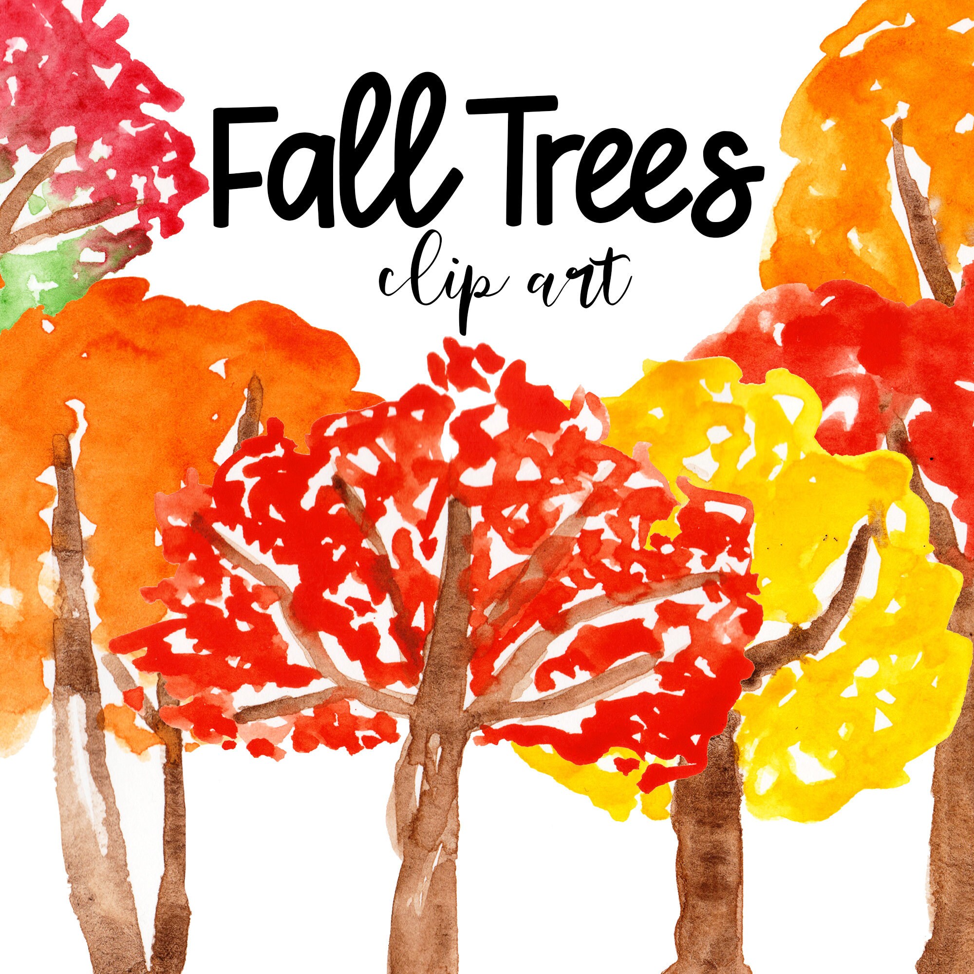 Watercolor Tree Autumn Tree Rustic Clip Art Wood Clip Art - Etsy UK