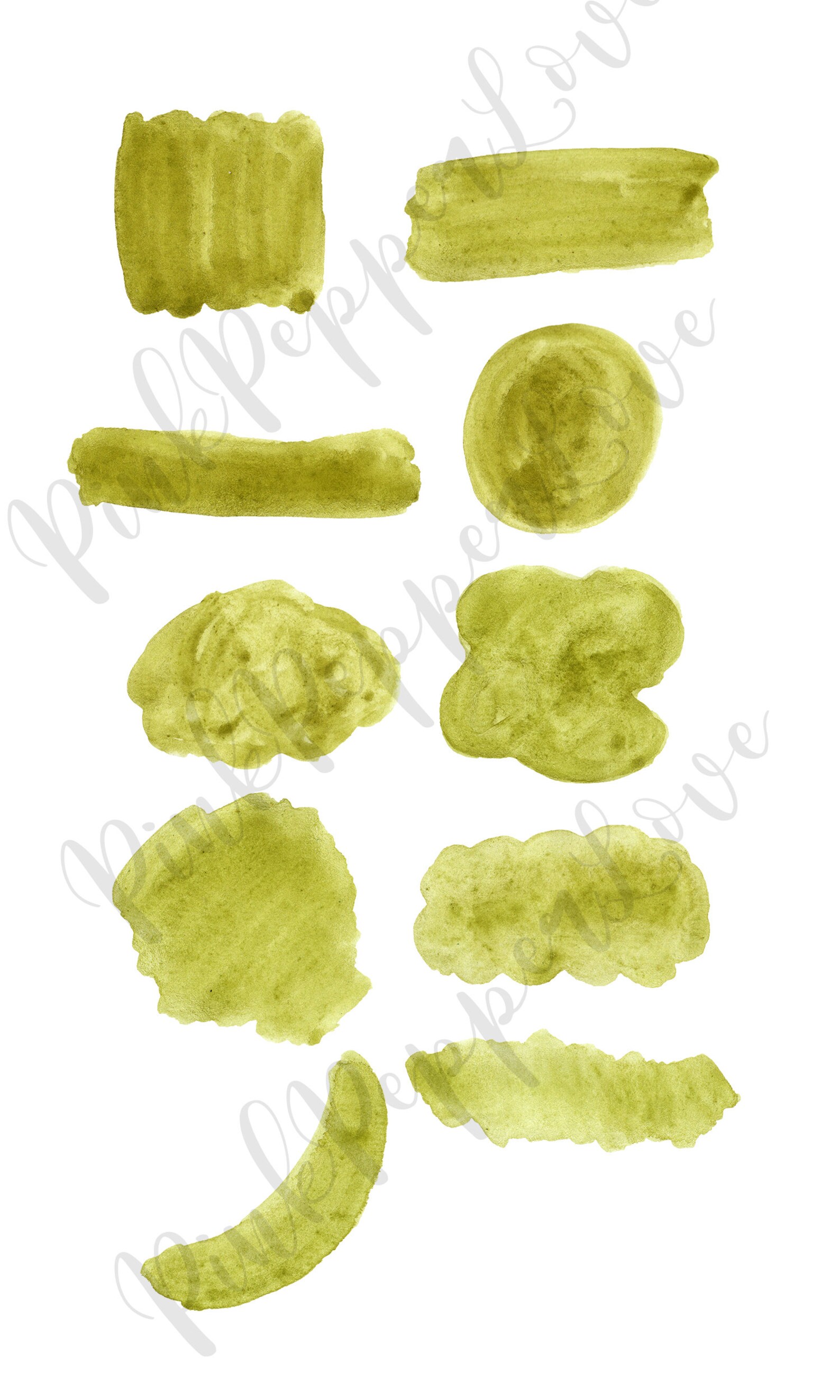 Olive Green Clipart 9 Olive Green Splash Watercolor Splash | Etsy