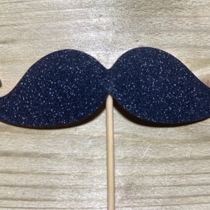 Cake Toppers - Black Sparkly Glitter Finish Card Top Hat, Tie ...