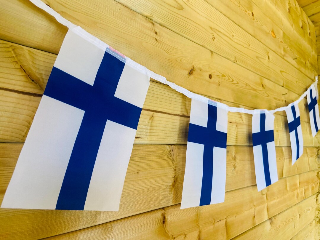 Finnish Flag Bunting - 20 Flags, 5.5m Polyester Decoration - Etsy