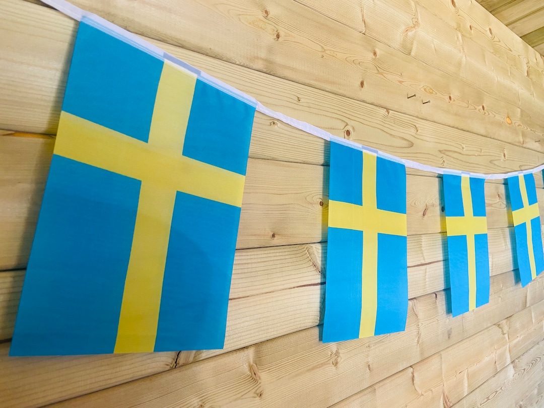 Sweden National Flag Bunting - Perfect for Traditional National Swedish ...