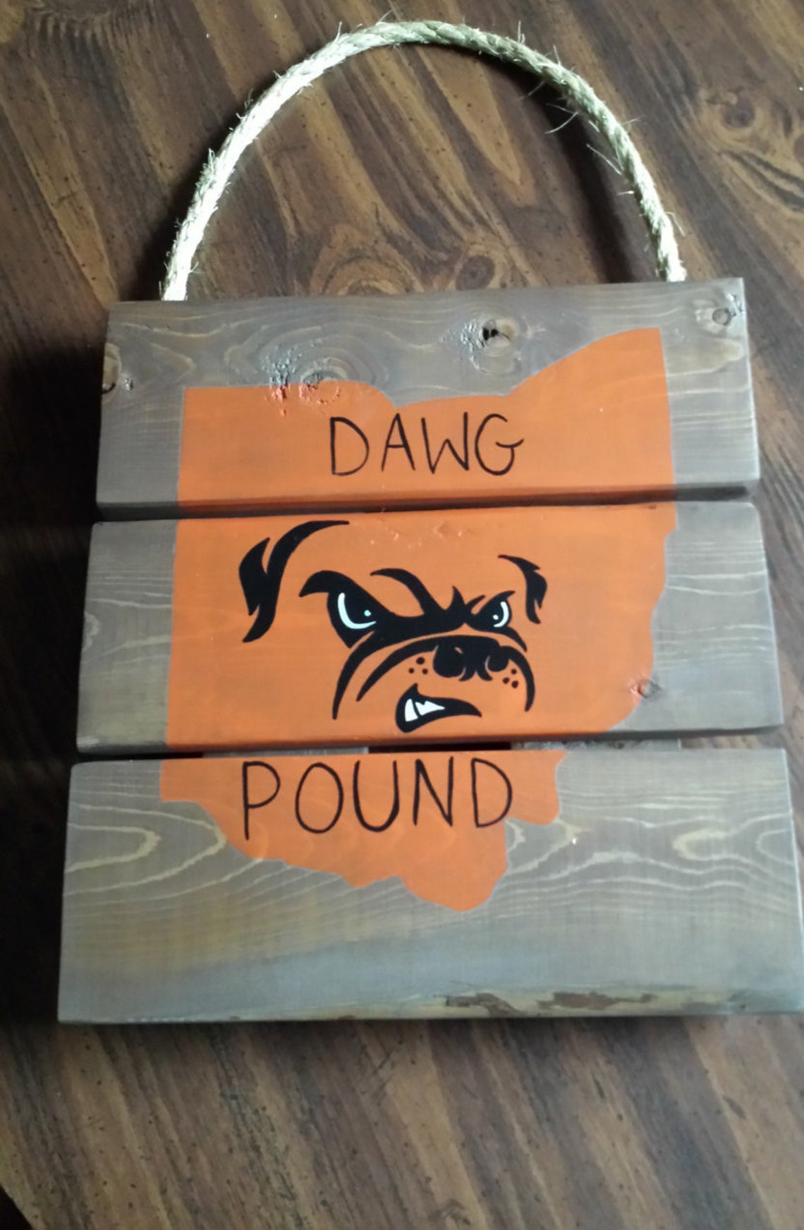 Cleveland Browns Dawg Pound Reclaimed Wood Sign, Wall Art, Wall Hanging ...