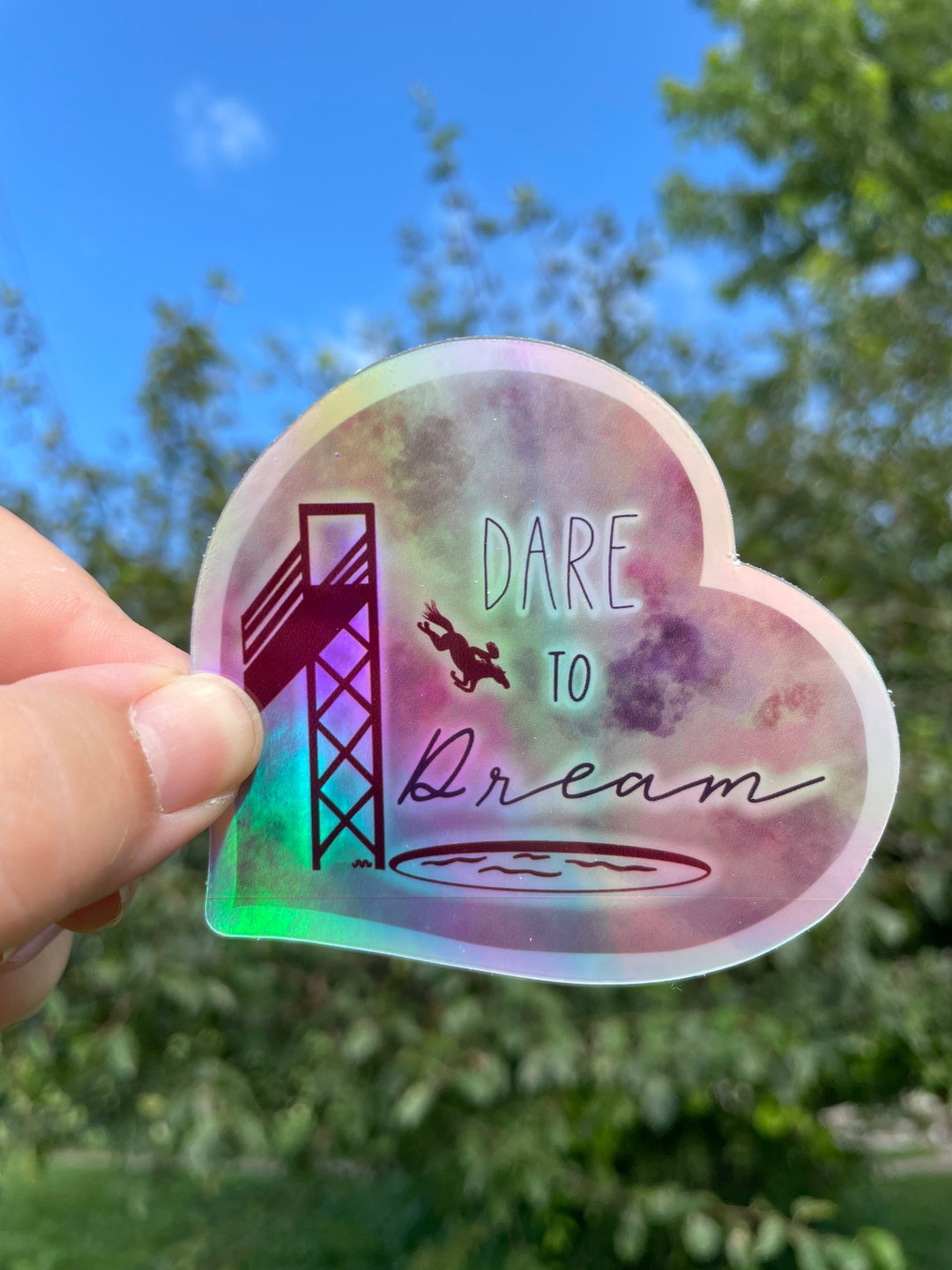 Dare to Dream HOLOGRAPHIC Sticker Motivational Sticker for - Etsy