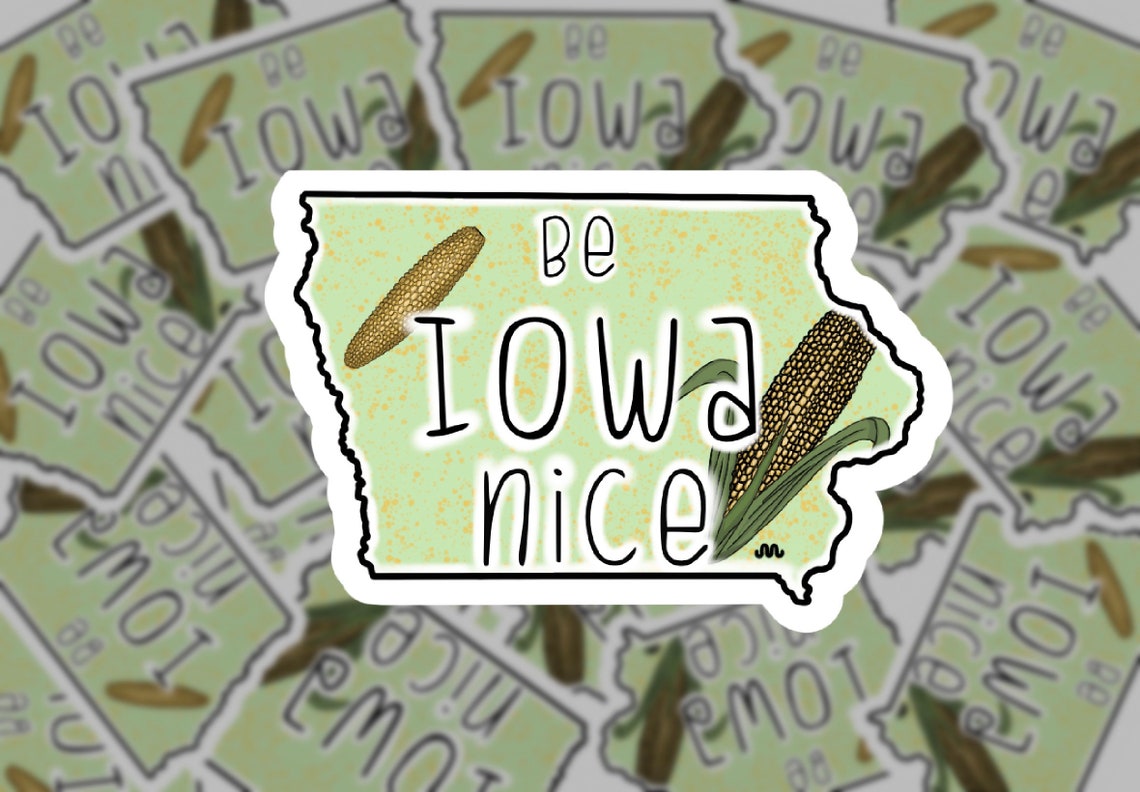 Iowa Nice Sticker Iowa Pride Phone Decal Hawkeye Sticker for - Etsy México