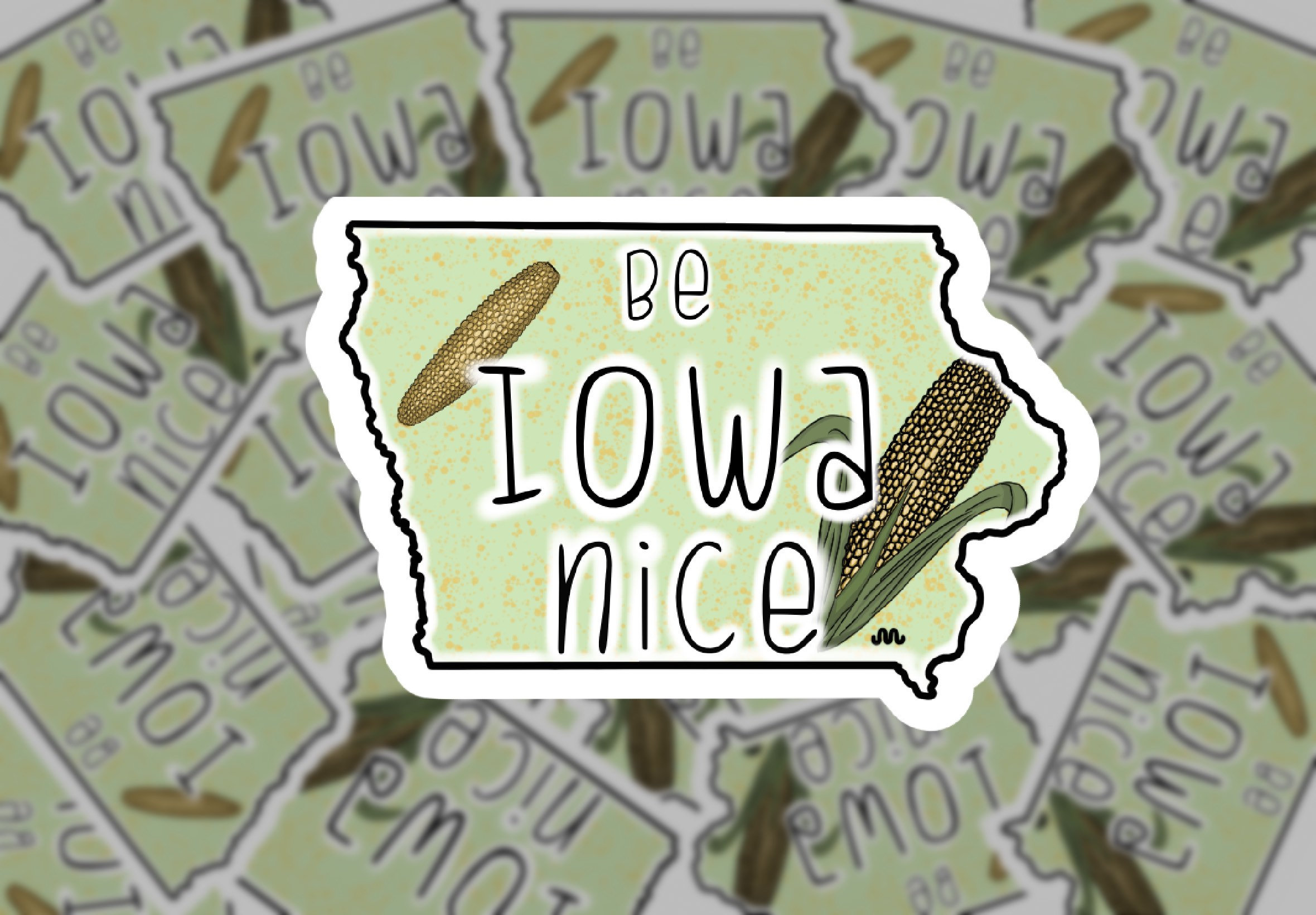 Iowa Nice Sticker Iowa Pride Phone Decal Hawkeye Sticker for | Etsy