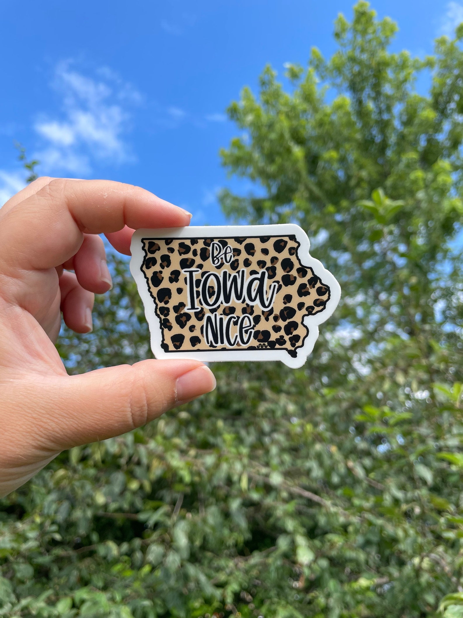 Be Iowa Nice Leopard Sticker Iowa Phone Decal Iowa Nice - Etsy UK