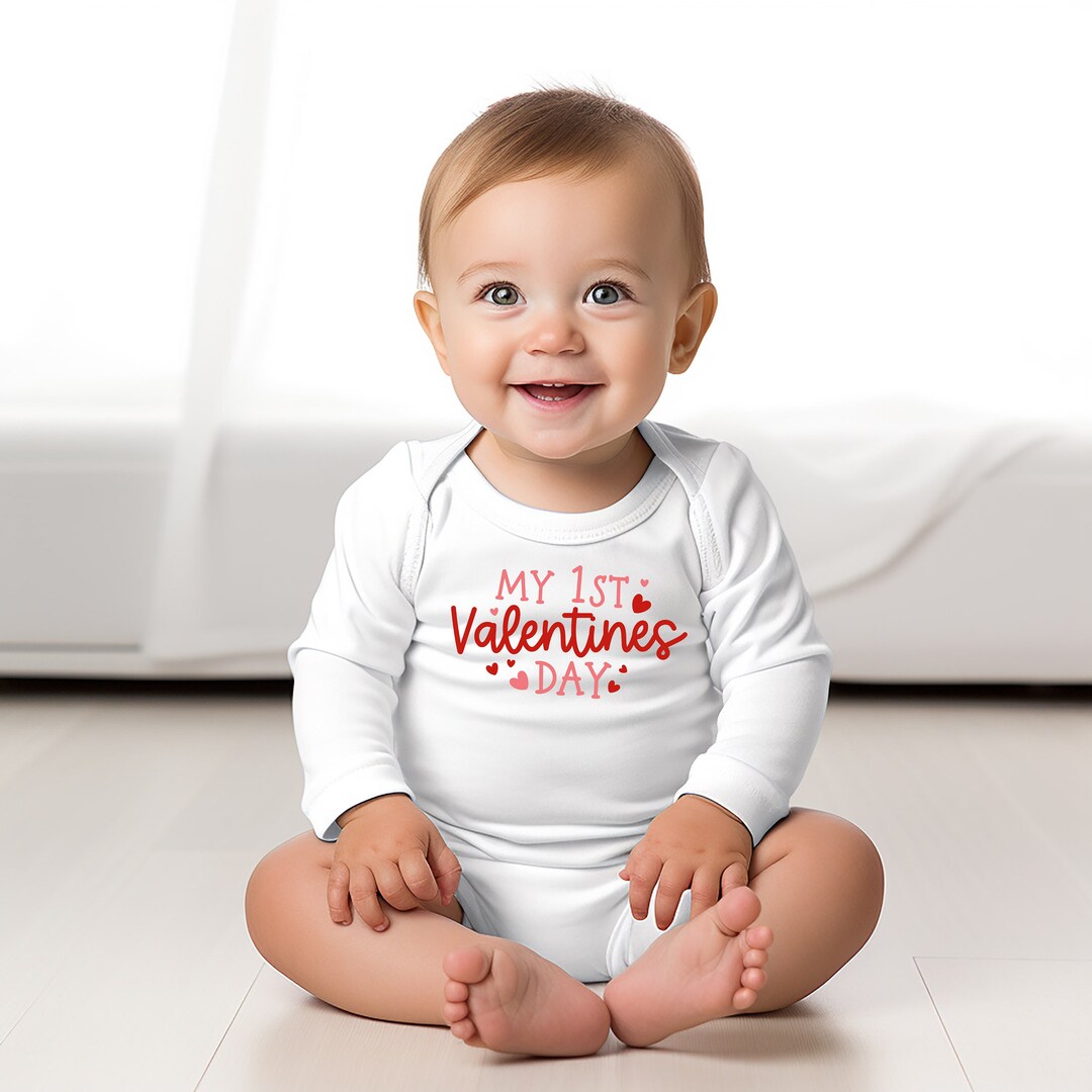 My First Valentines Day Onesie, Vday Baby Shirt, Baby First Valentines Day, First Valentines ...