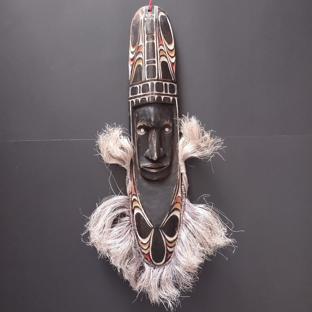 Collectible Vintage Wooden Handcrafted Large African Mask, Decorated ...