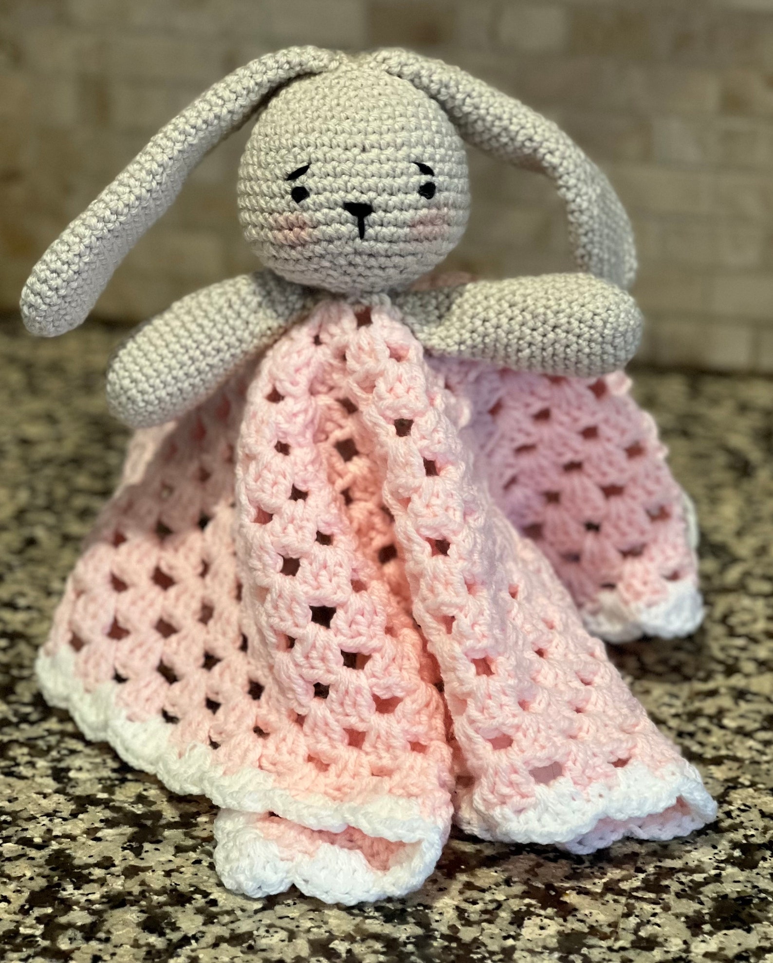 Pink Bunny Lovey, Baby Shower Gift, Handmade Bunny Lovey, Crochet ...
