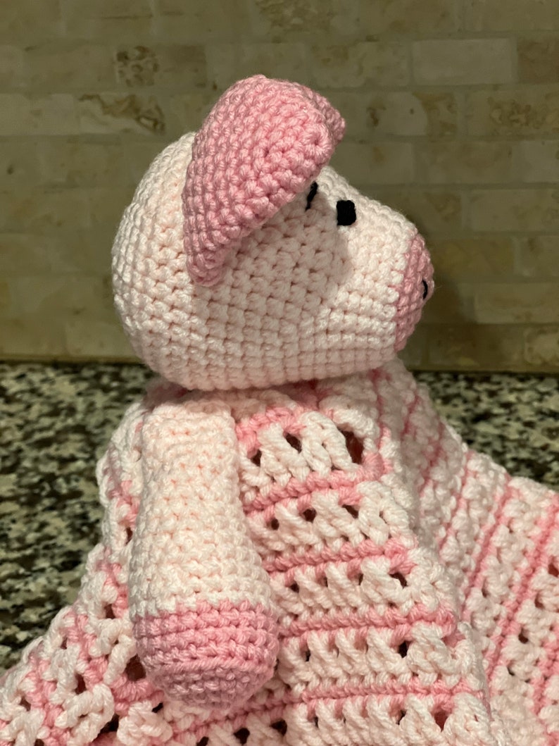 Pig Lovey, Crochet Pig Lovey, Farmhouse Baby Gift, Handmade Baby Shower ...
