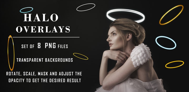 HALO Overlays | Clip Art PNG Files | Set of 8 | Transparent ...