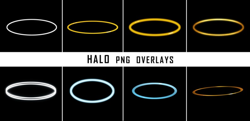HALO Overlays | Clip Art PNG Files | Set of 8 | Transparent ...