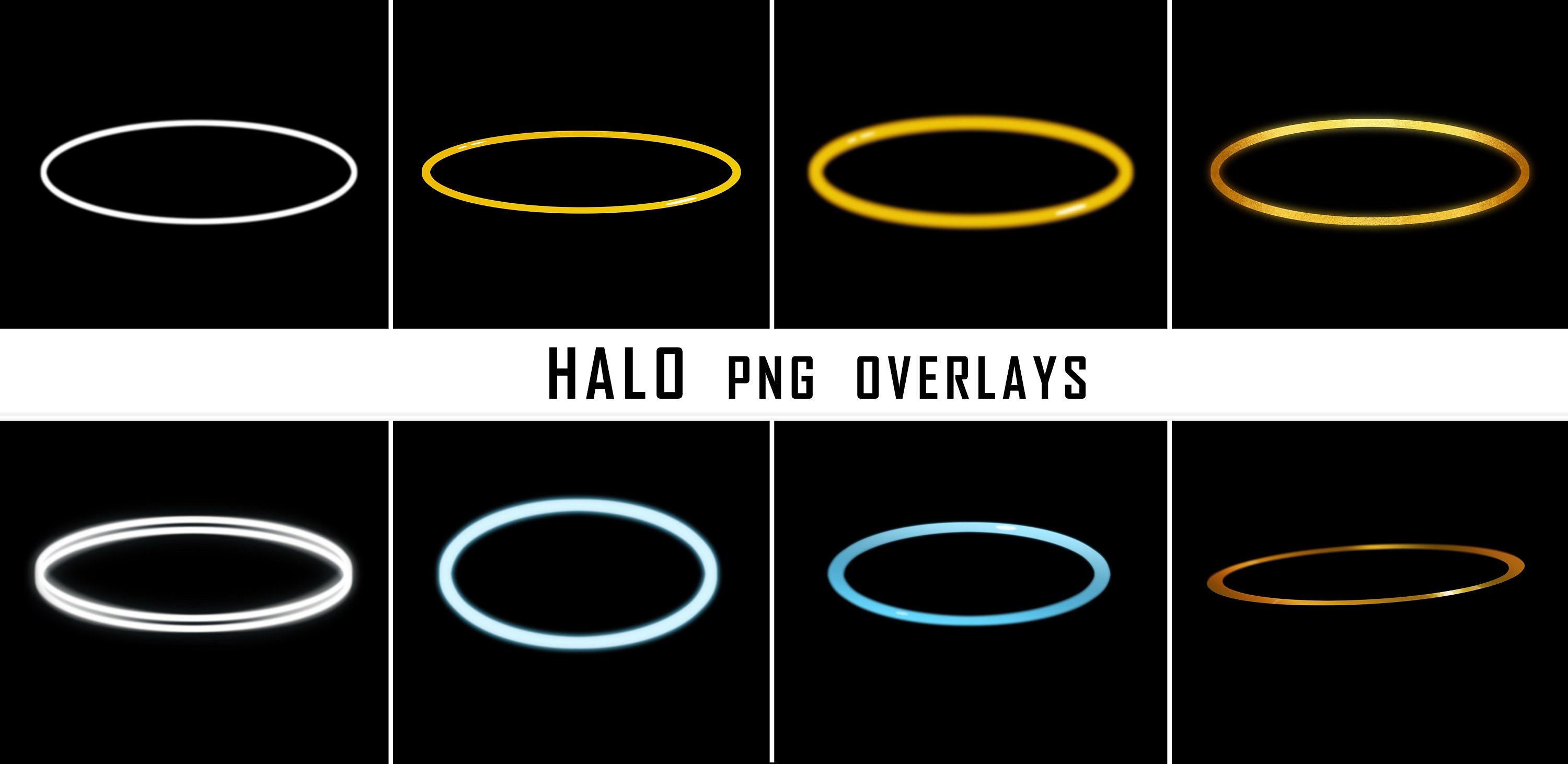 HALO Overlays | Clip Art PNG Files | Set of 8 | Transparent ...