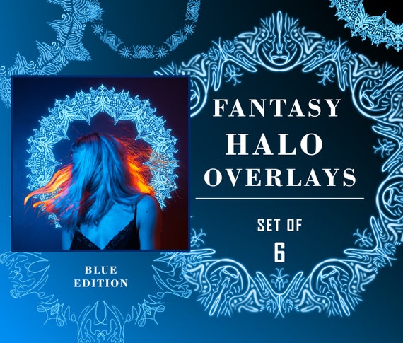 Glowing Fantasy HALO Overlays 2 Blue Clip Art PNG Files | Etsy