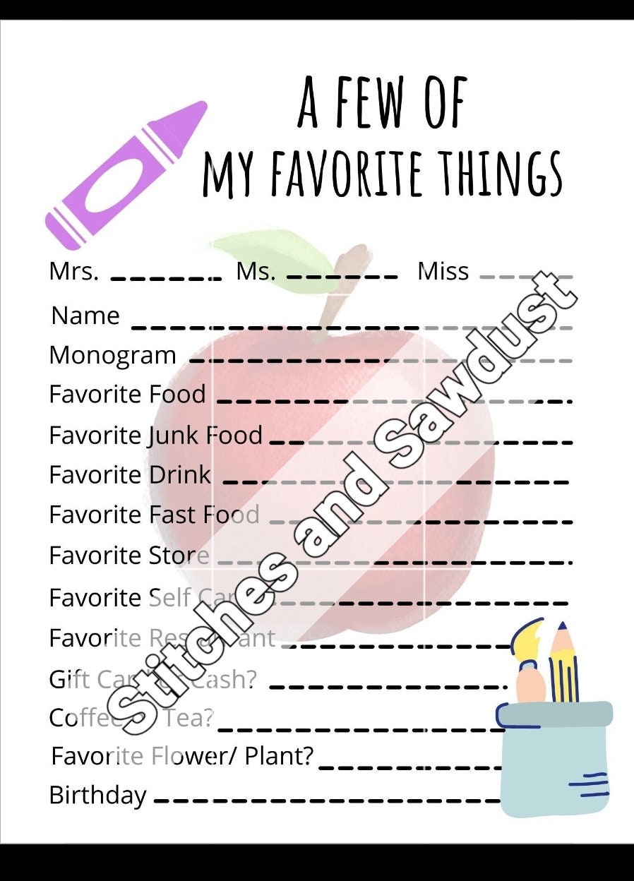 Teacher Gift Survey - Etsy