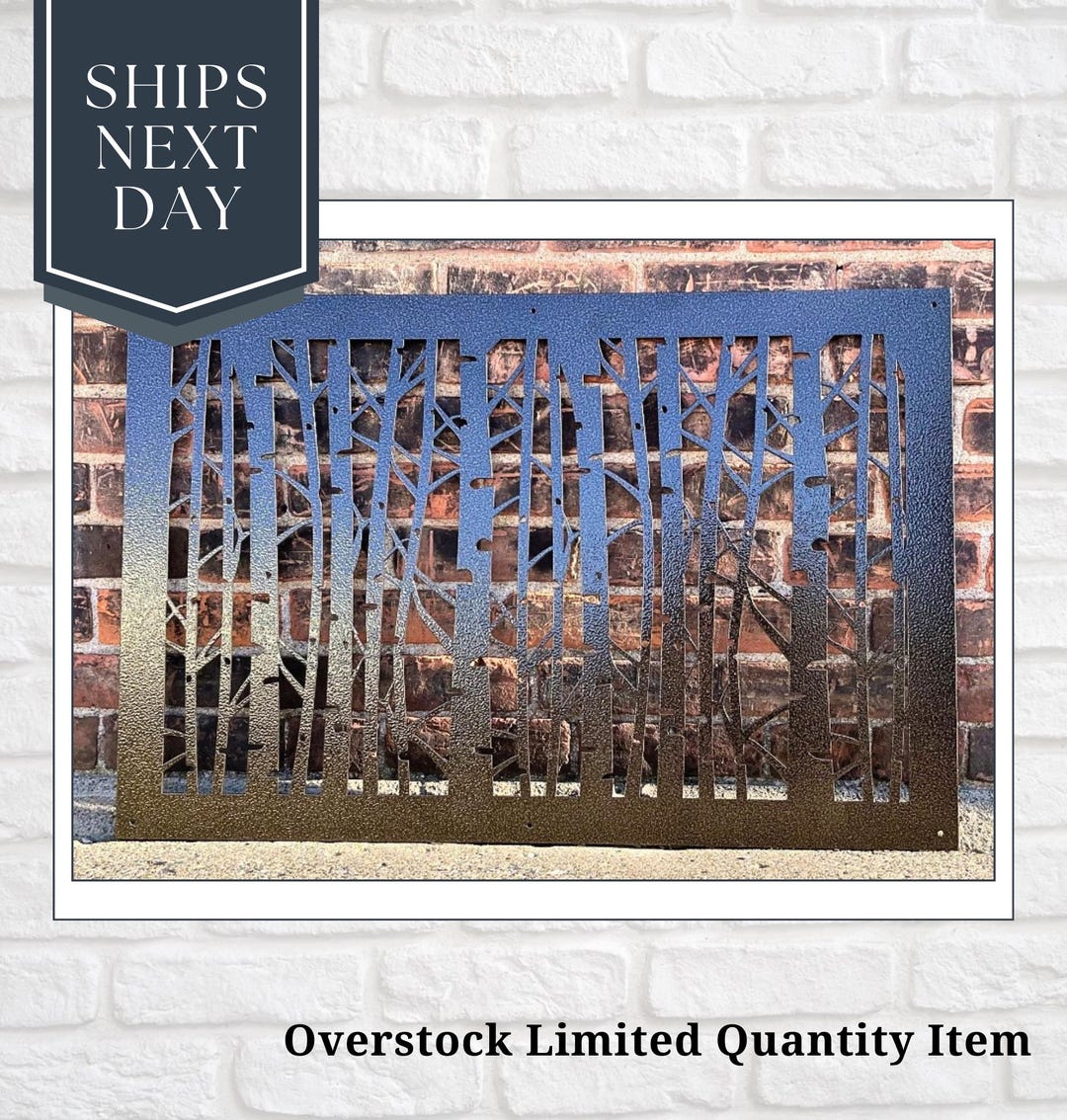 Birch Tree 36w X 24H Weathered Copper Privacy Screen Metal Garden Home ...