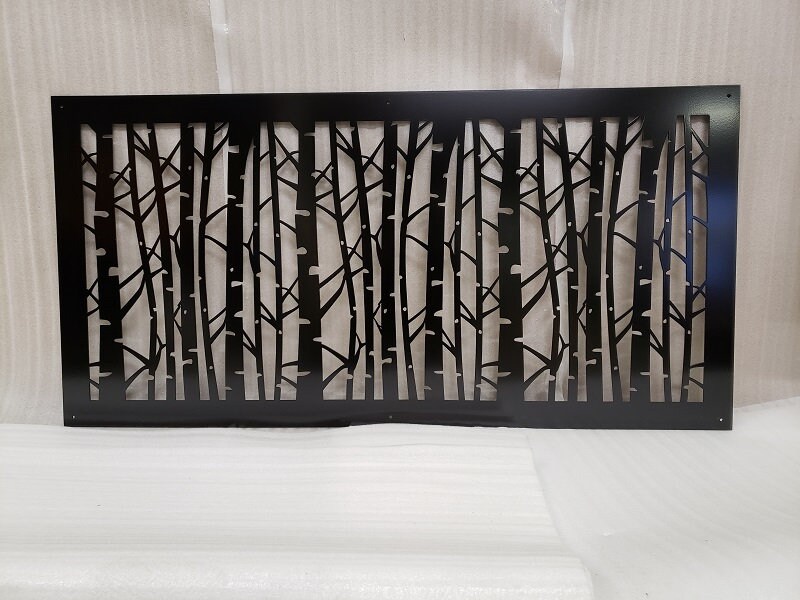 Birch Tree With Deers Decorative Panel Metal Outdoor Garden Privacy ...