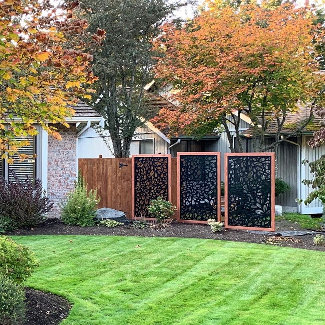 Metal Privacy Screen Decorative Panel Outdoor Garden - Etsy