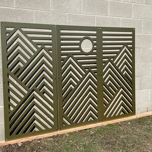 Abstract Mountain Triptych, Privacy Panel, Decorative Screen Set ...