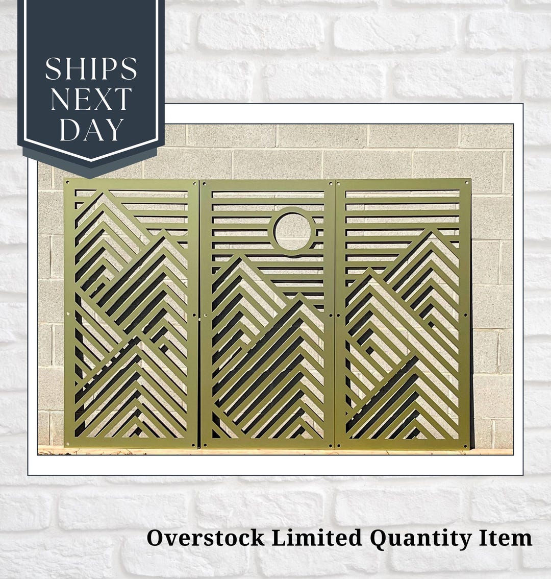 Abstract Mountain 3-panel Set -each Panel 24"w X 48" H- Anozided Brass ...