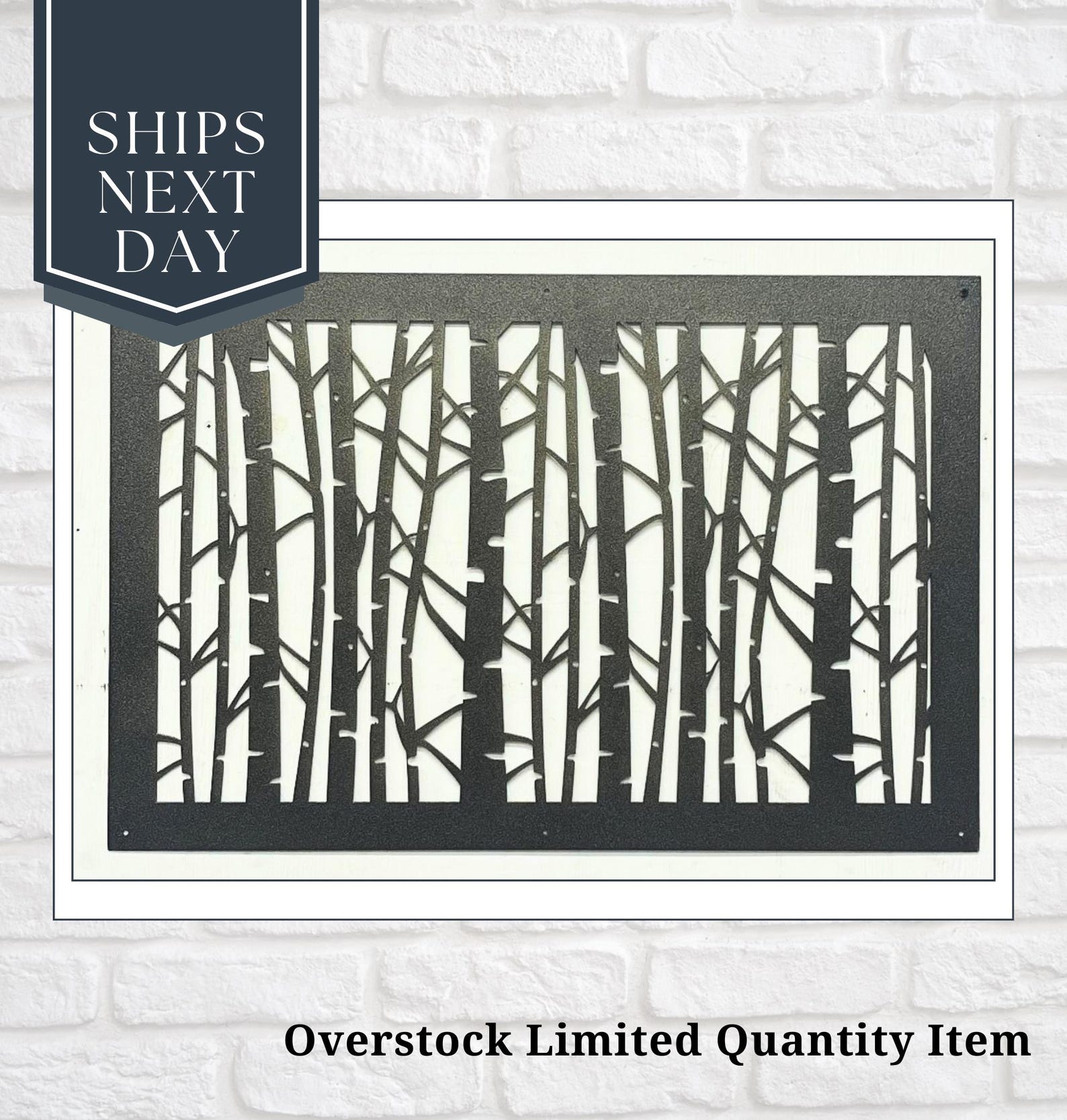 Birch Tree 36"w X 24"h Gold Vein, Privacy Screen, Decorative Panel ...
