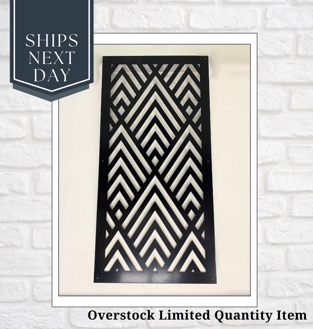 Triangle2-24" W X 48" H- Jet Black -scuffed-metal Privacy Screen ...