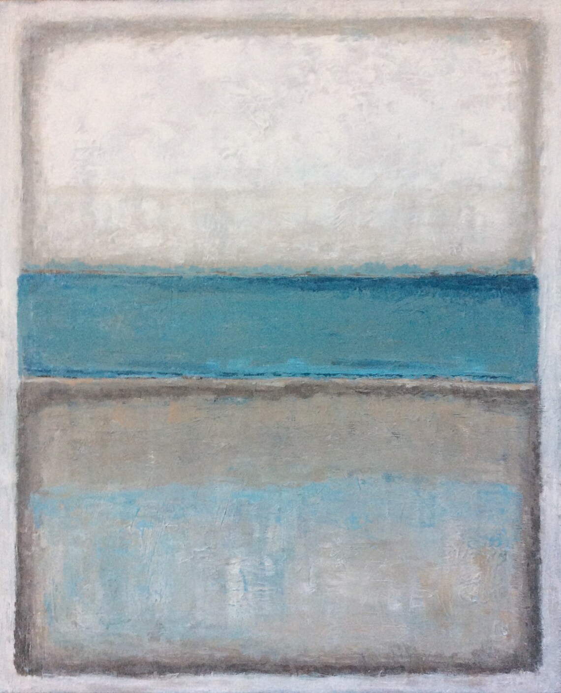 Teal Large Abstract Painting on Stretched Canvas XL Abstract - Etsy