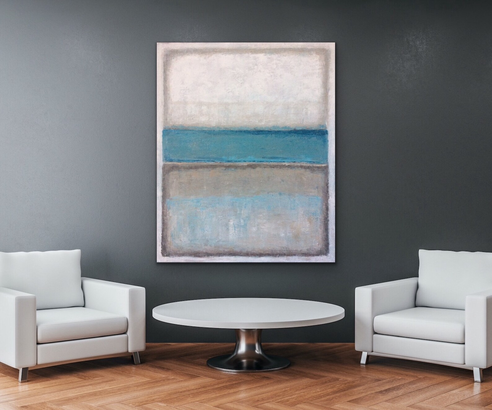 Teal Large Abstract Painting on Stretched Canvas XL Abstract - Etsy