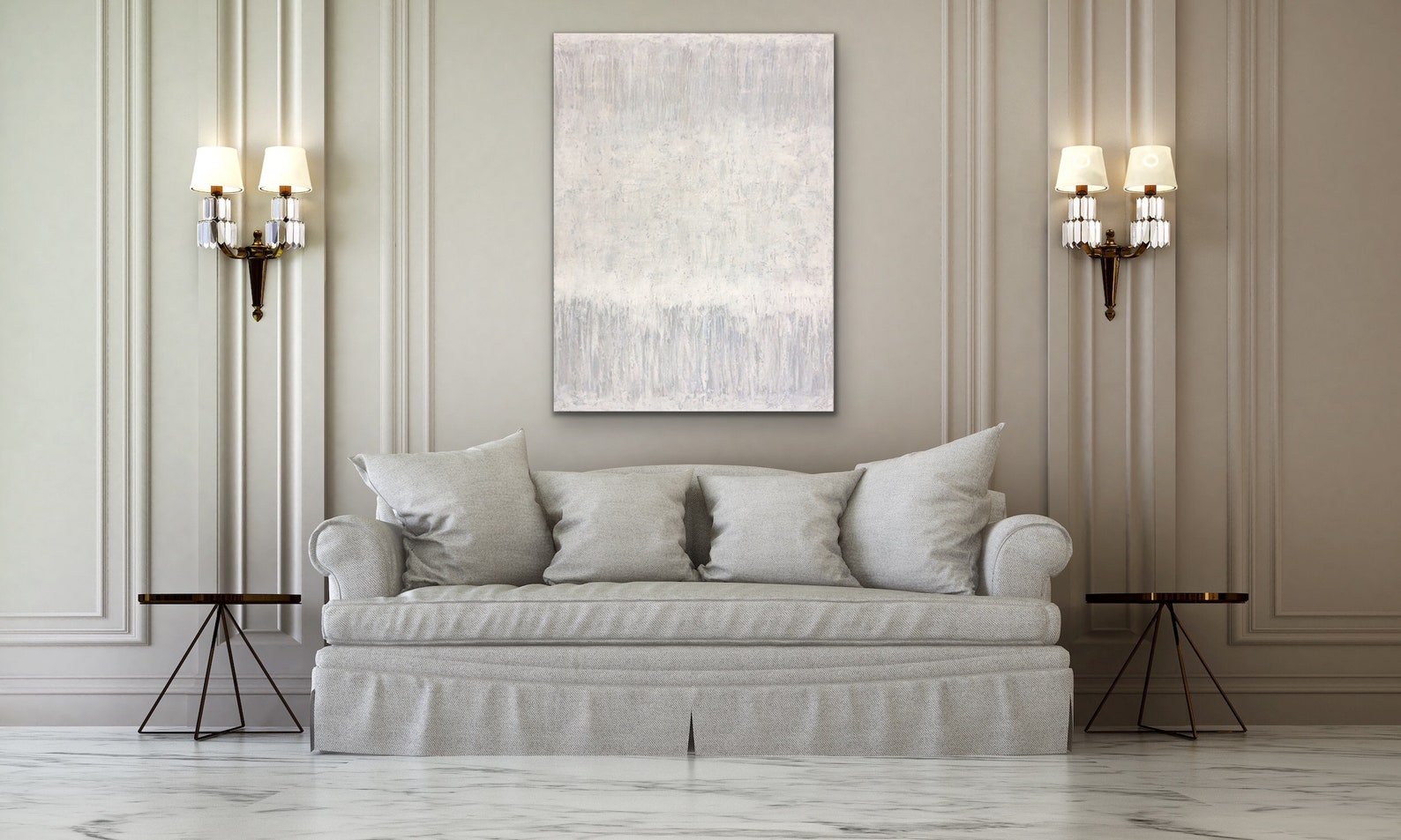 White Large Abstract Painting on Canvas Colorfield Original Abstract ...