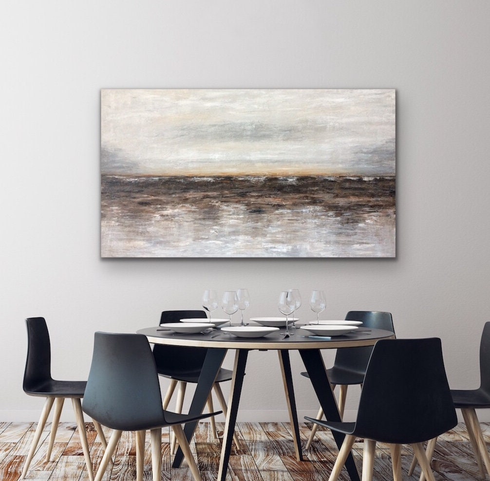 Large Abstract Landscape Painting Original Wall Art Seascape | Etsy