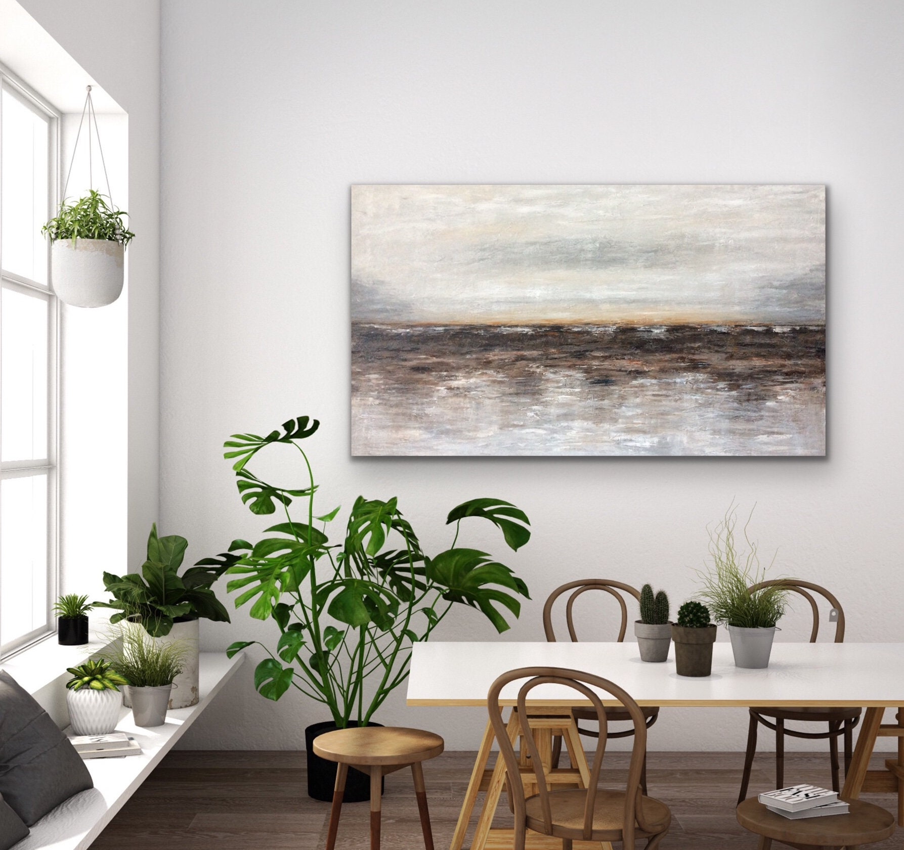 Large Abstract Landscape Painting Original Wall Art Seascape | Etsy