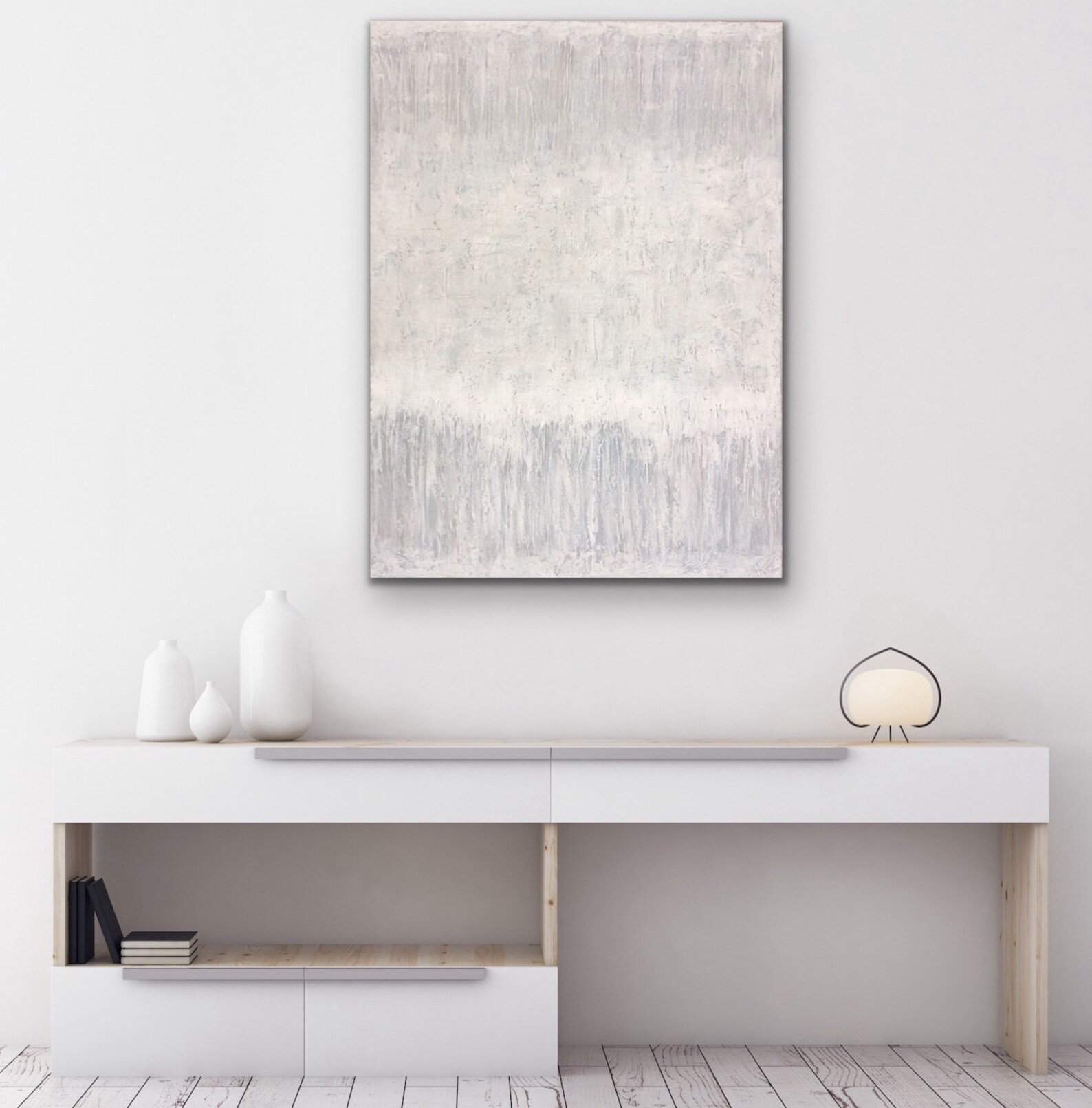 White Large Abstract Painting on Canvas Colorfield Original Abstract ...