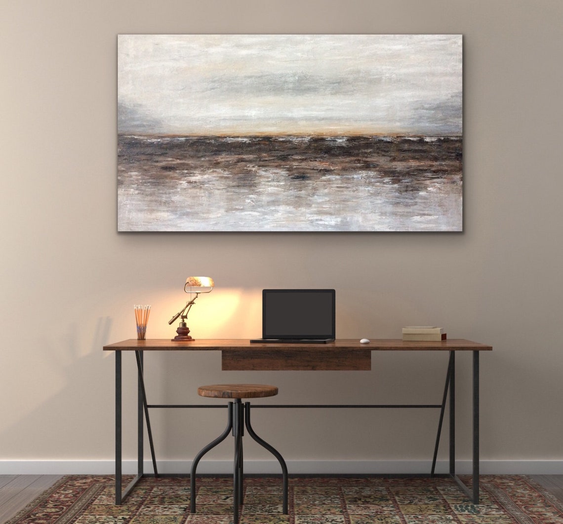 Large Abstract Landscape Painting Original Wall Art Seascape | Etsy