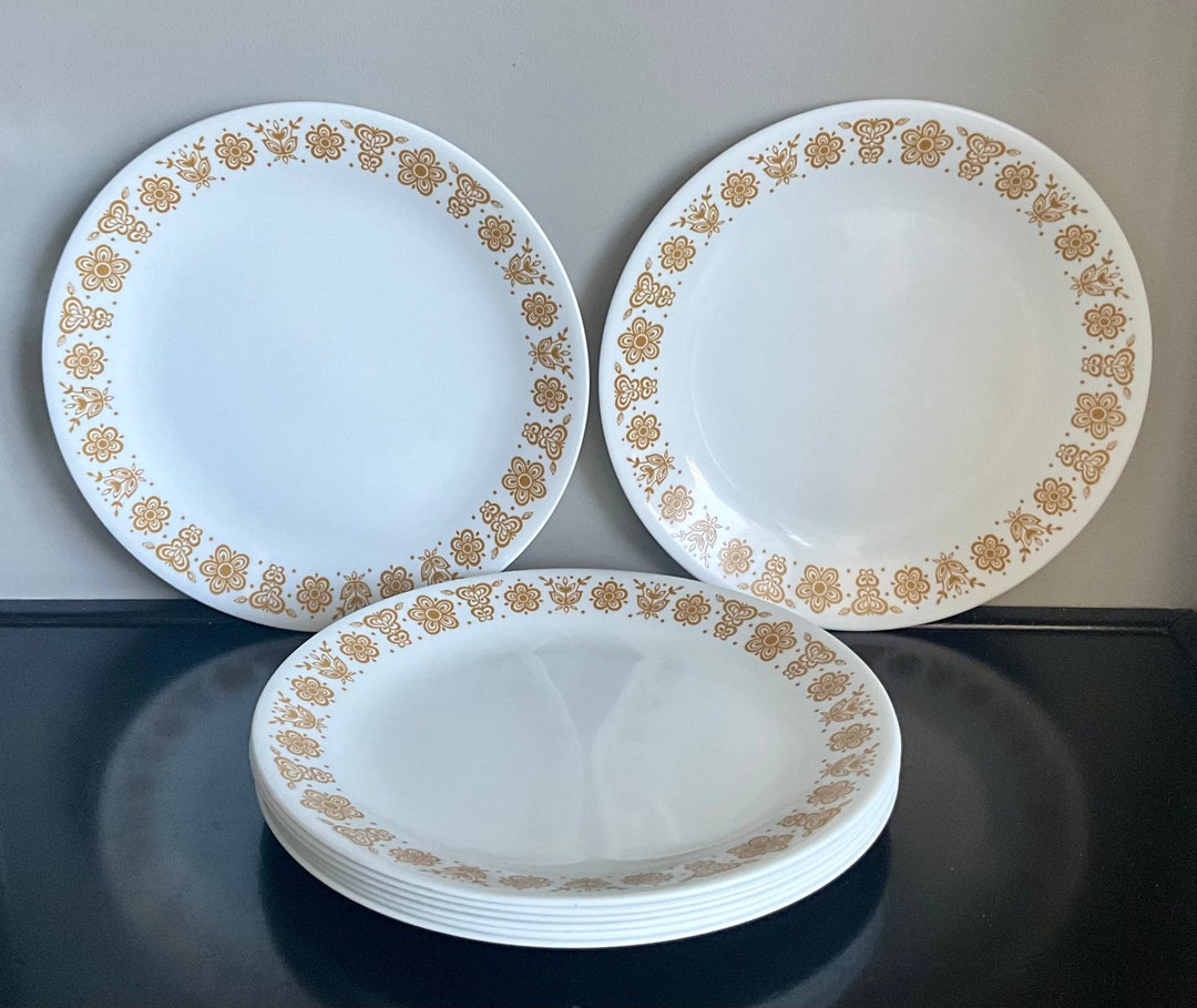 Set of 8 Corelle Butterfly Gold Dinner Plates -- Free Shipping!! - Etsy
