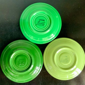 Set of All 5 Vintage 1950s Fiestaware Saucers -- Medium Green, Gray ...