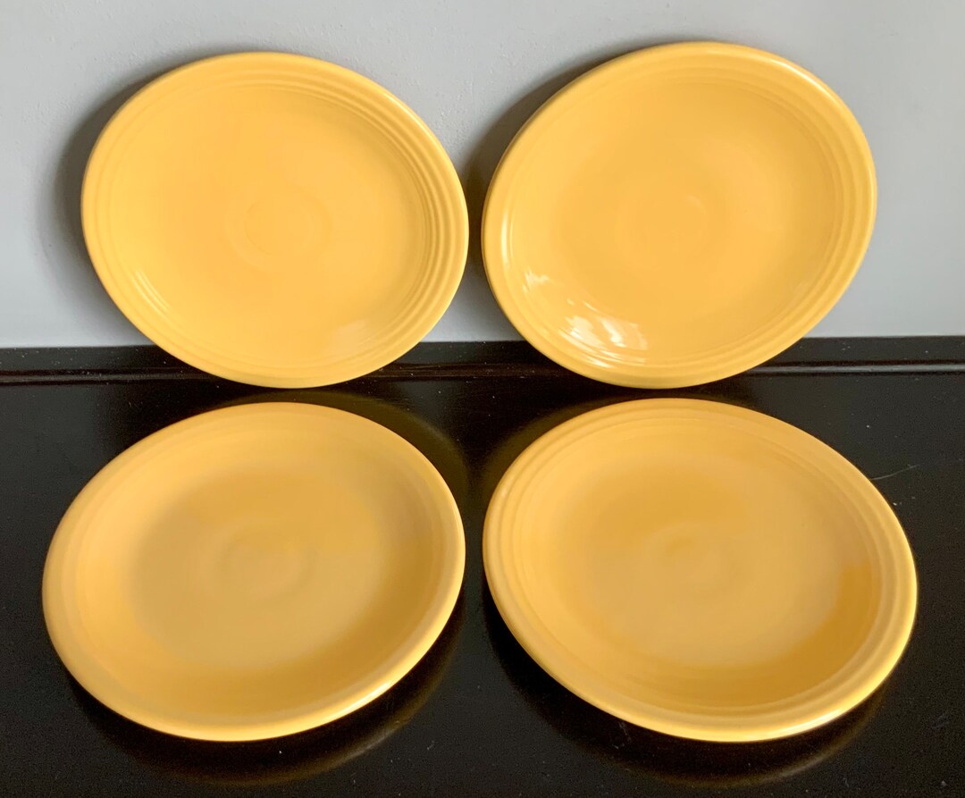 Set of 4 Vintage Original Yellow Fiestaware Bread & Butter Plates ...
