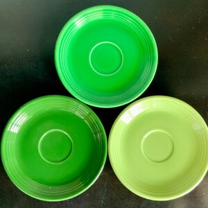 Set of All 5 Vintage 1950s Fiestaware Saucers -- Medium Green, Gray ...