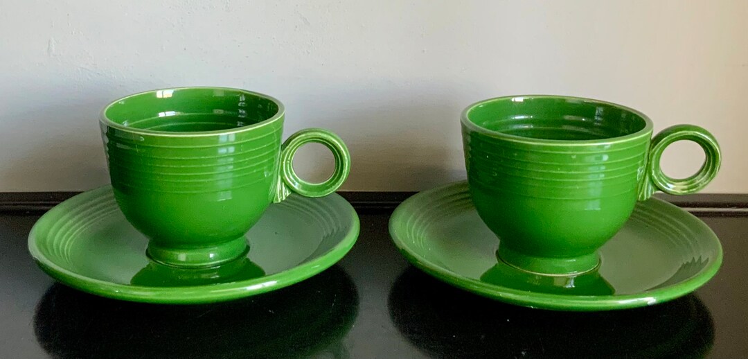 Vintage Fiestaware Forest Green Cup and Saucer Set of 2 - Etsy