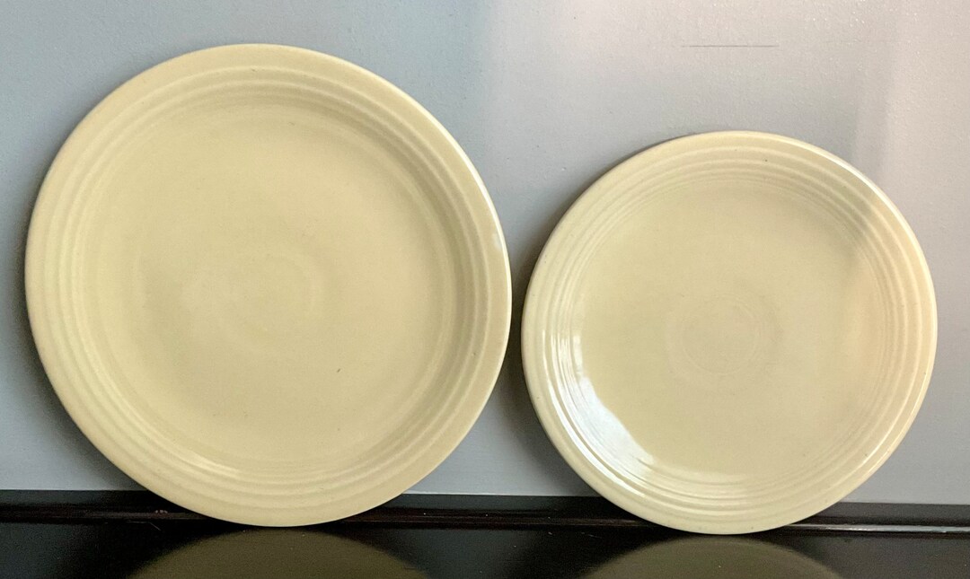 Vintage Ivory Fiestaware Plate Set: Bread & Salad Plates - Etsy