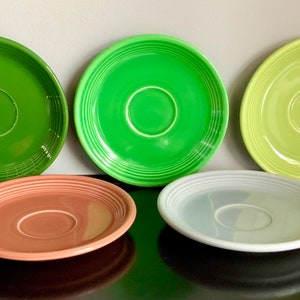 Set of All 5 Vintage 1950s Fiestaware Saucers -- Medium Green, Gray ...