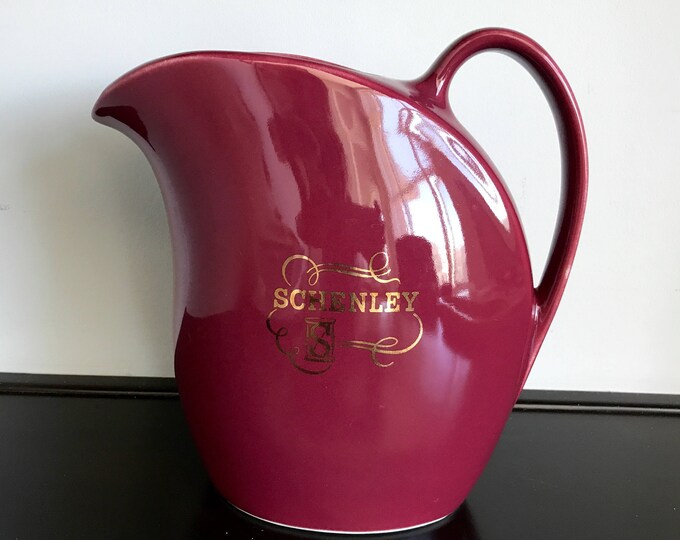 Hall Pottery Schenley Whiskey Logo Pitcher - Free Shipping!! - Etsy