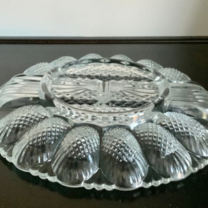 L. E. Smith Glass Co. Clear Hobnail Deviled Egg Relish Plate Pattern 567 Free Shipping - Etsy